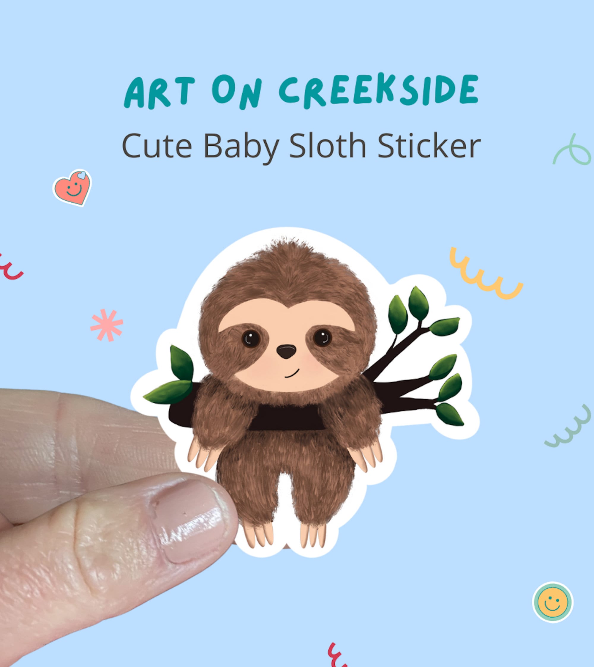 Sloth Vinyl Sticker Adds Super Cute Decoration to Water Bottles ...