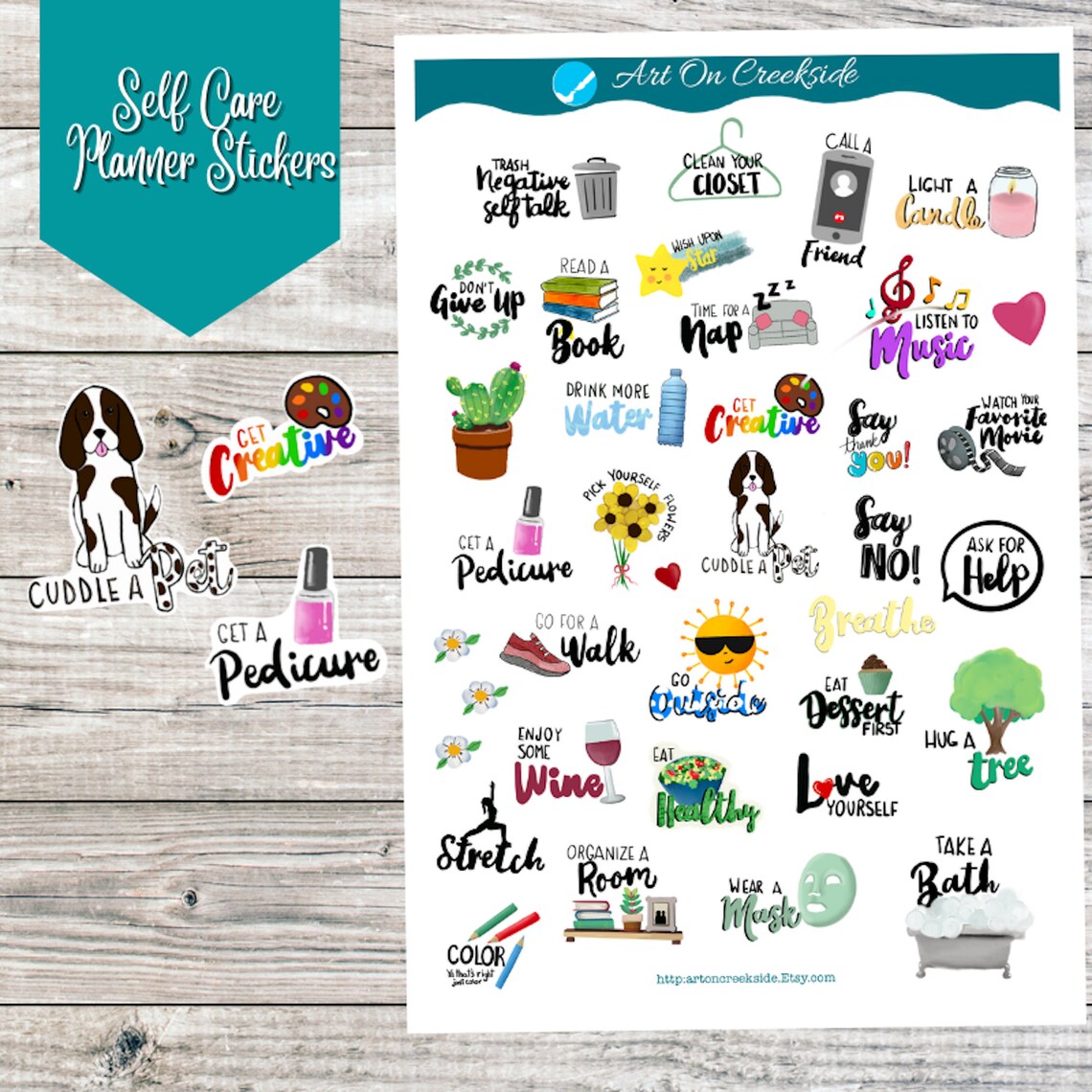 Self Care Stickers Sheet to Add Reminders to Journals - Etsy