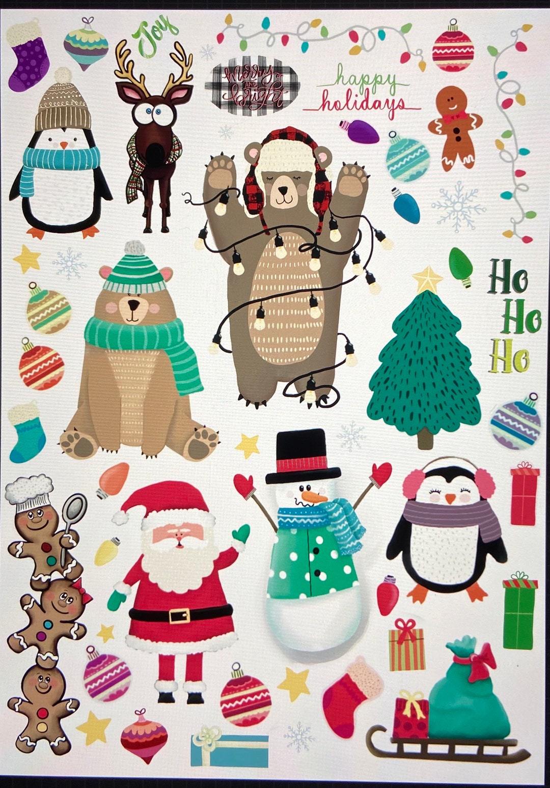Christmas Stickers Sheet Christmas Fun to Journals, Laptops, Planners ...