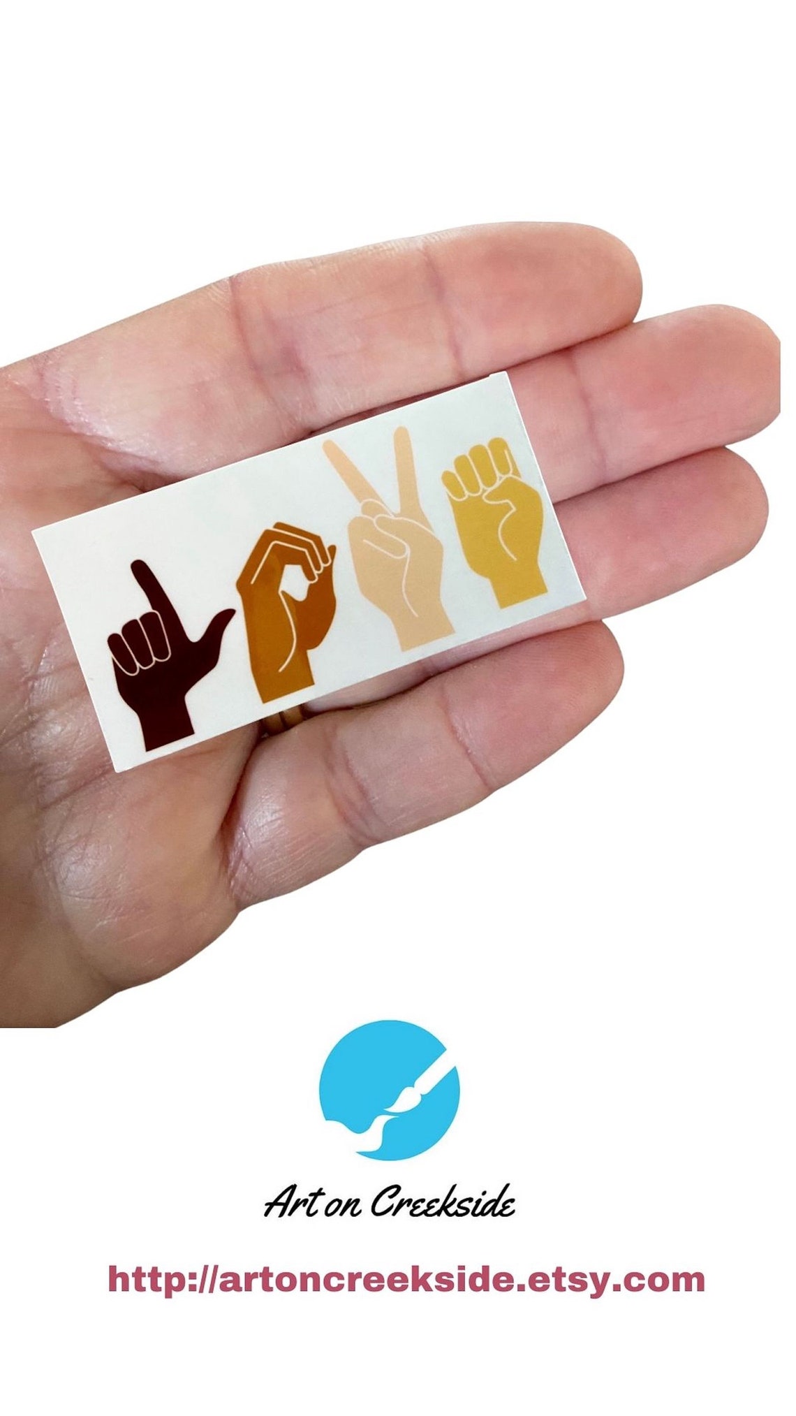 LOVE Sign Language Vinyl Sticker for Laptop Journals Water - Etsy