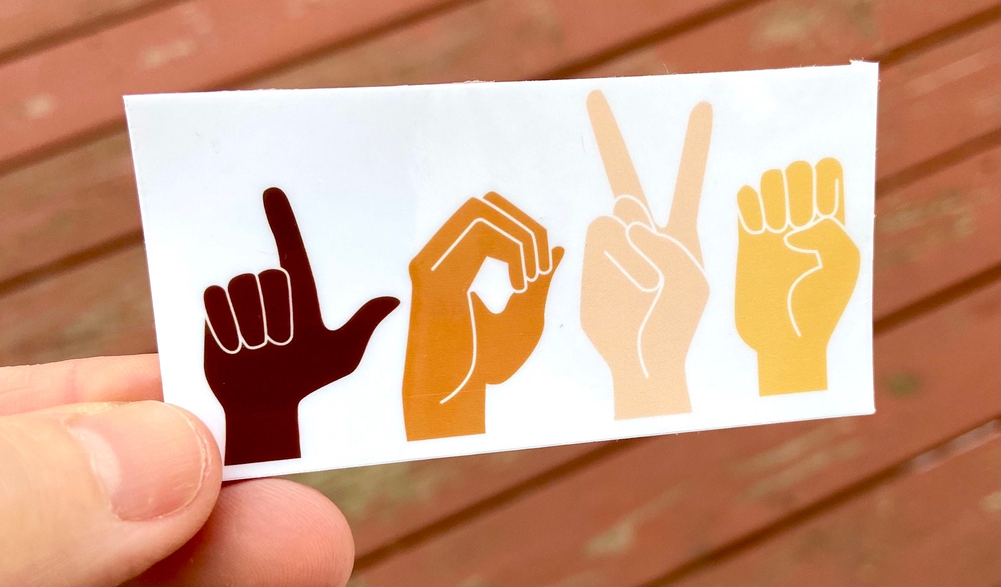 LOVE Sign Language Vinyl Sticker for laptop journals water | Etsy