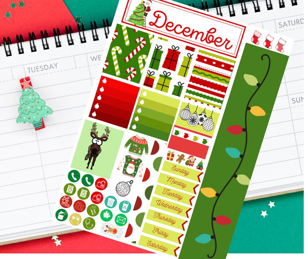 Christmas Planner Stickers Sheet to Add Holiday Organization and Fun to ...