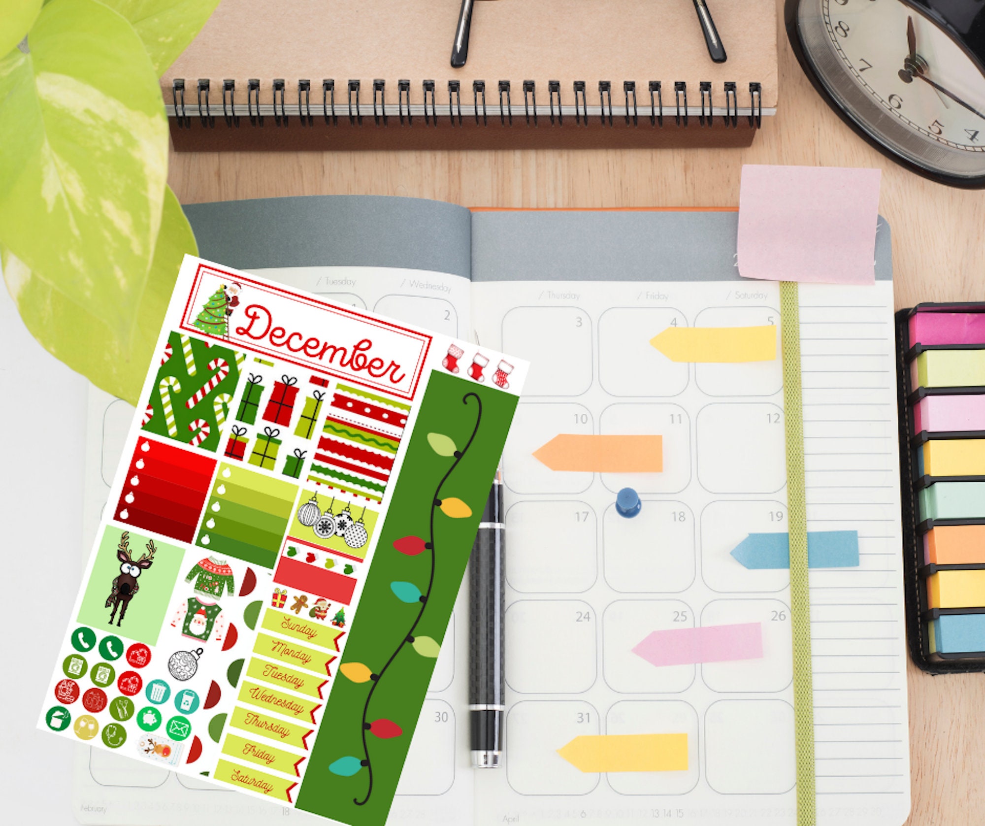 Christmas Planner Stickers Sheet To Add Holiday Organization | Etsy