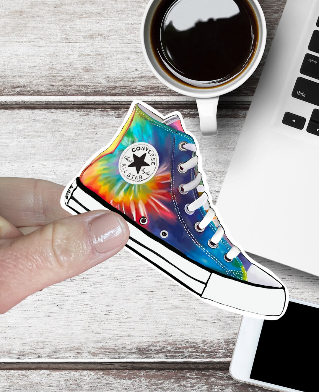 Converse Allstar Hightop Vinyl Sticker, Rainbow Hightop Sticker ...