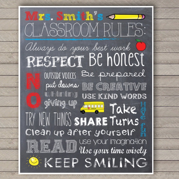 Chalkboard Rules - Etsy