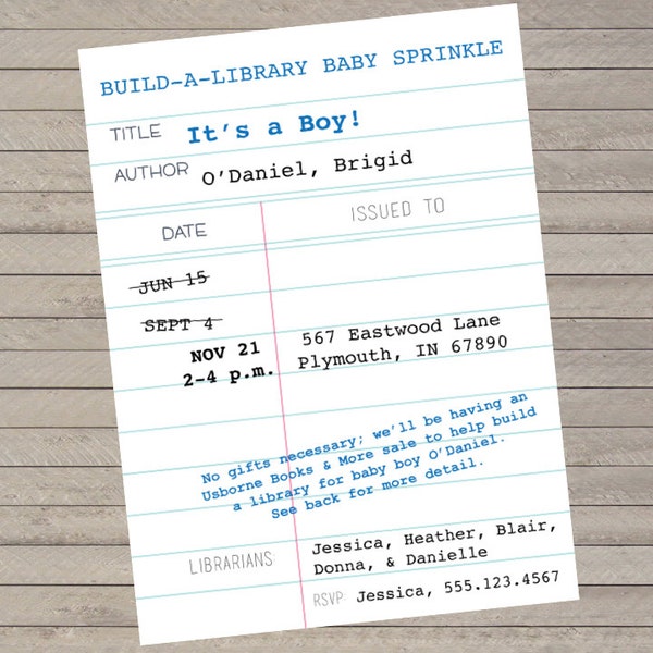 Build a Library Baby Shower Invitation - Etsy