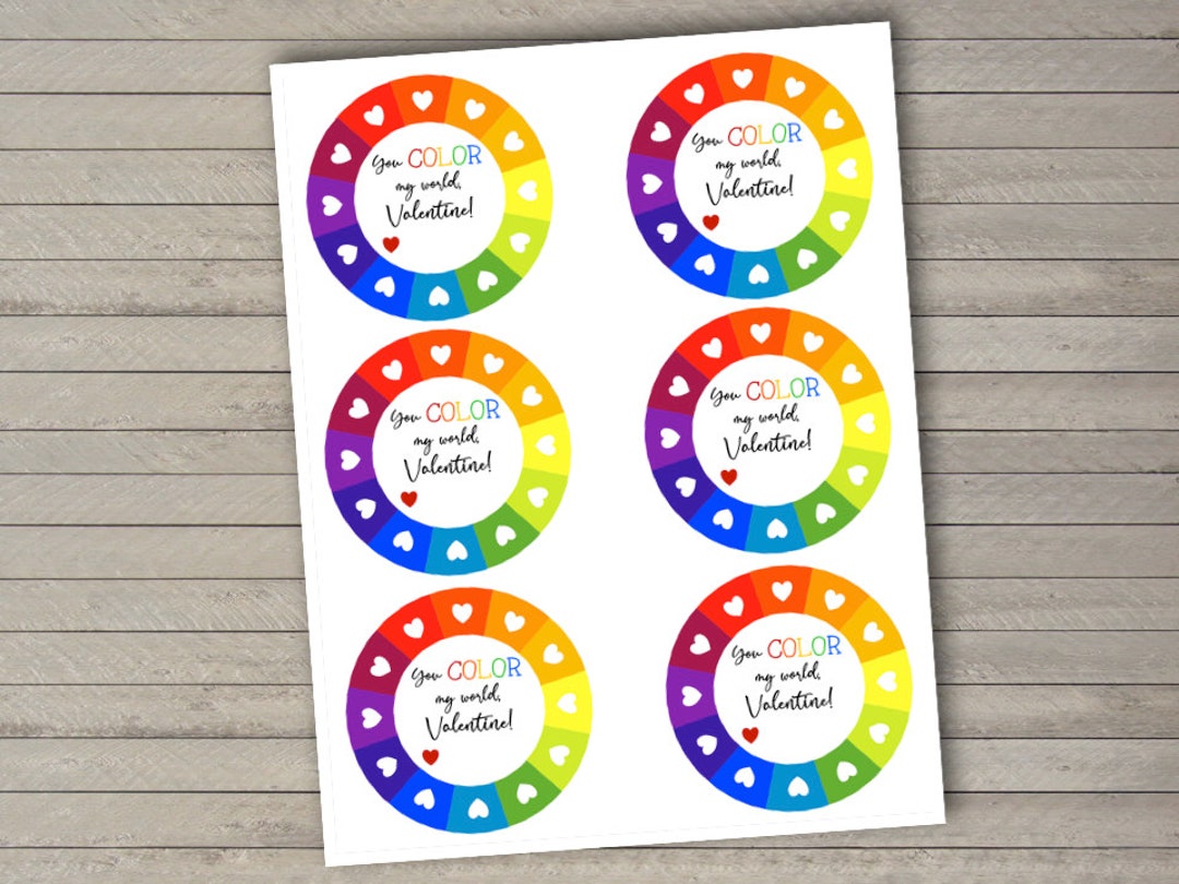 Color Wheel Rainbow Valentines -- Classroom Valentine Exchange -- DIY ...