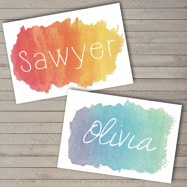 Watercolor Name Art - Etsy
