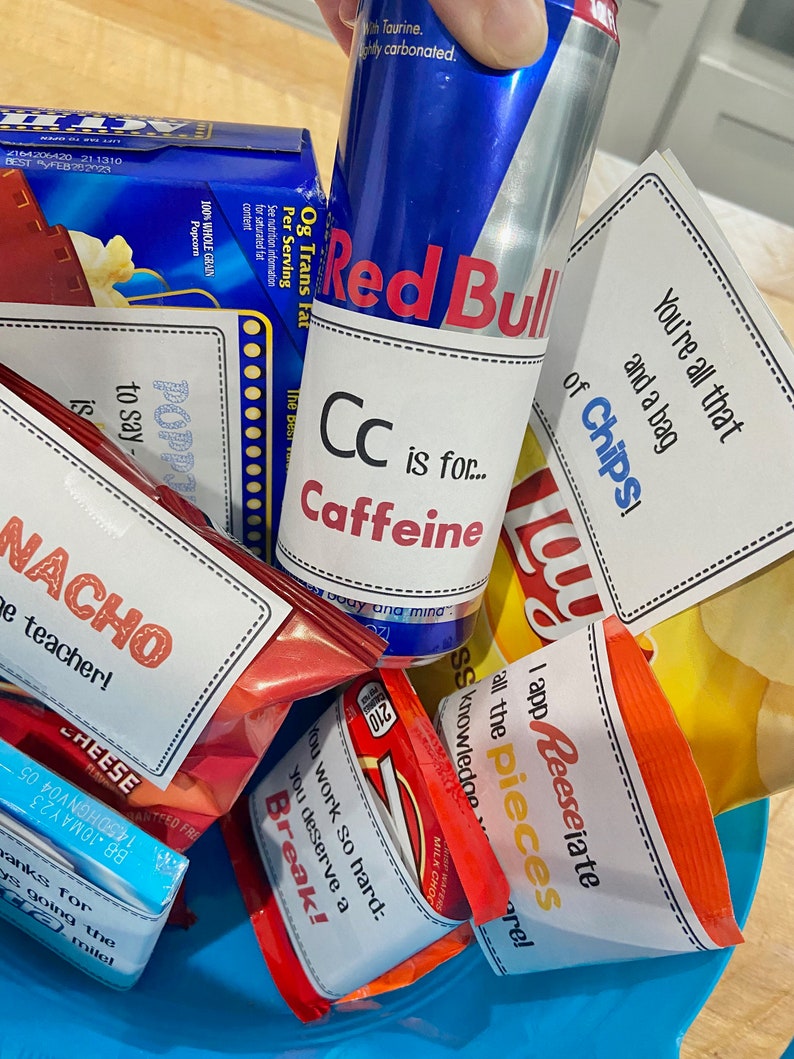 Teacher Appreciation Week -- DIY Gift Basket -- Treat Labels -- Teacher ...