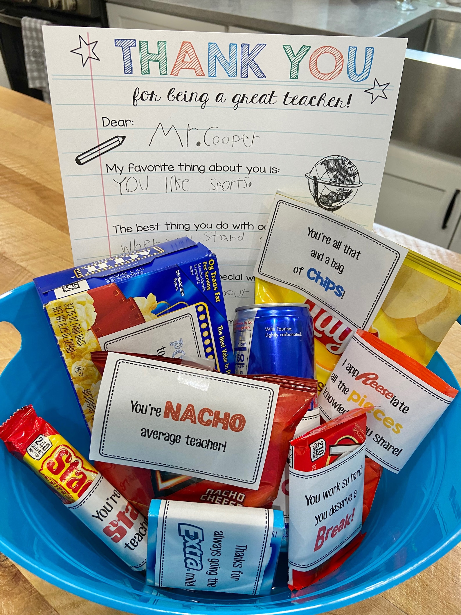 Teacher Appreciation Thank You Note -- Fill-in-the-blank -- Teacher ...