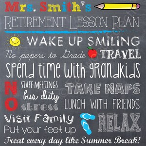 Teacher Retirement Chalkboard Printable (square) -- Retirement Gift ...