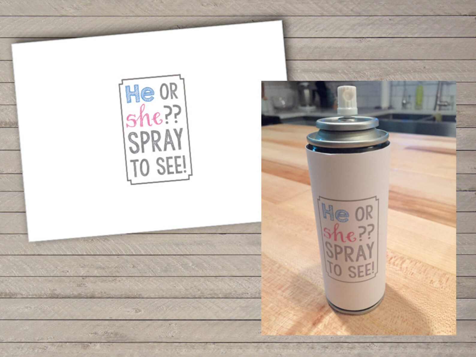 Gender Reveal -- Silly String Label -- He or She? -- Instant Download ...