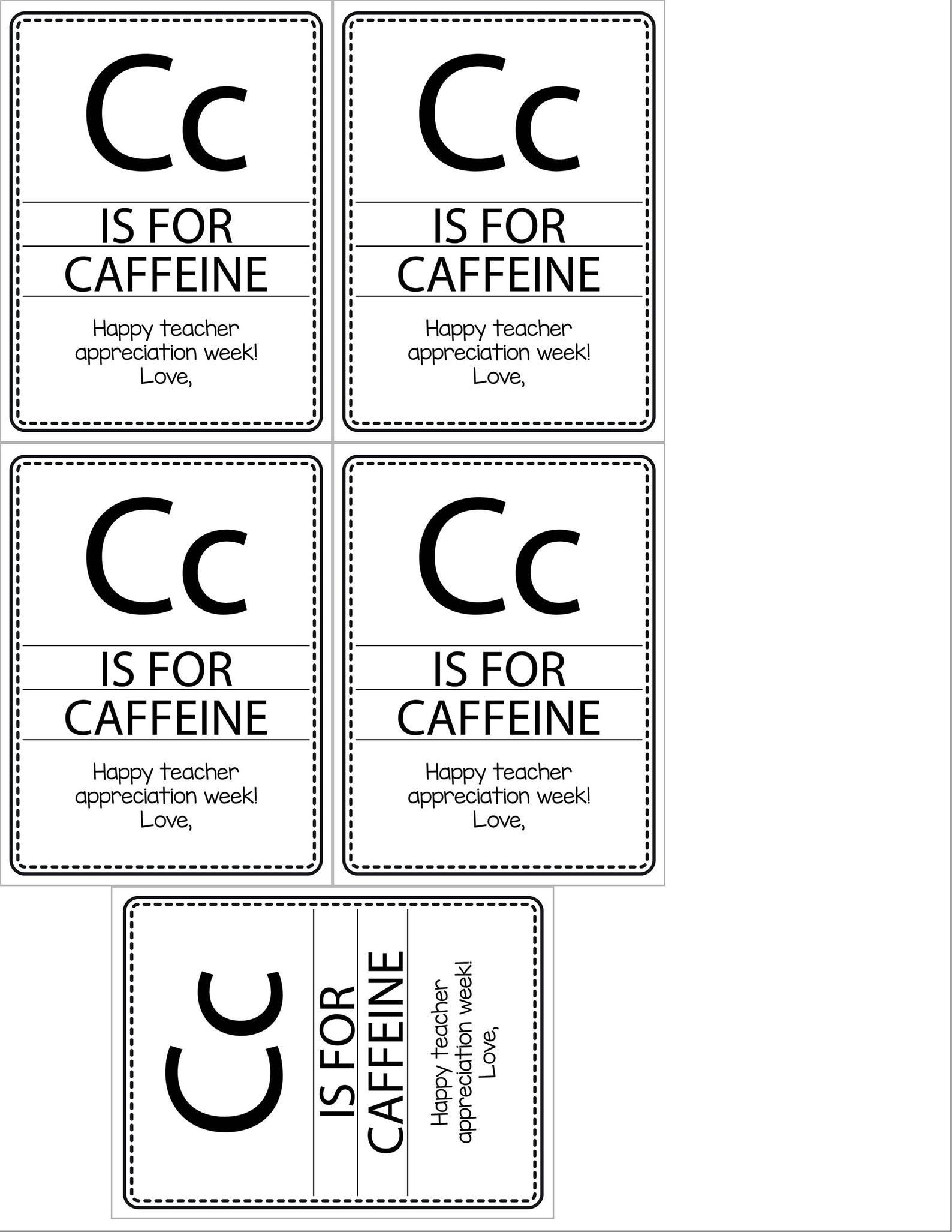 Teacher Appreciation Day Teacher Week C is for Caffeine - Etsy