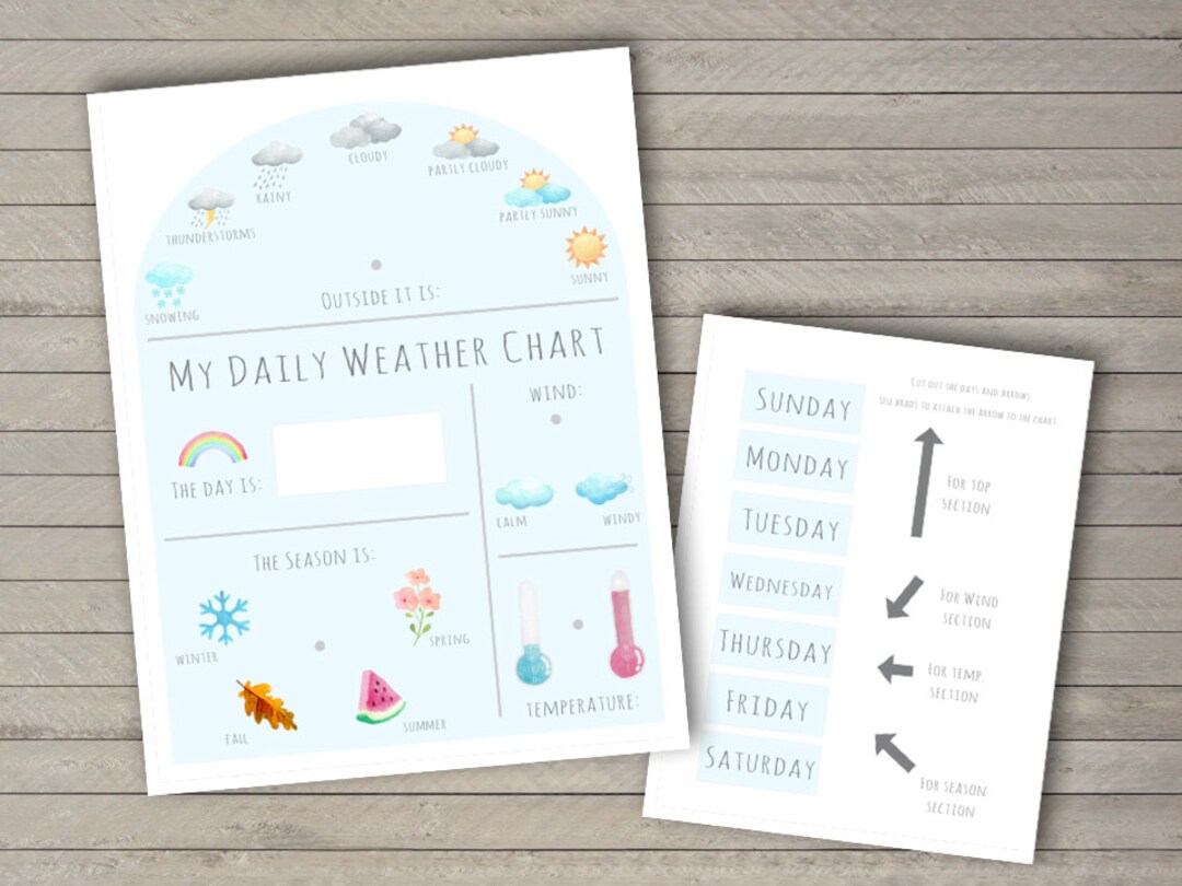 Daily Weather Chart -- Instant Download -- Printable -- Homeschool ...