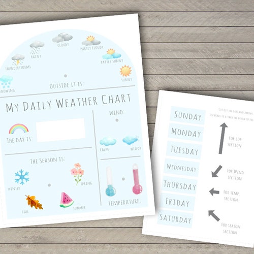 Daily Weather Chart Instant Download Printable | Etsy