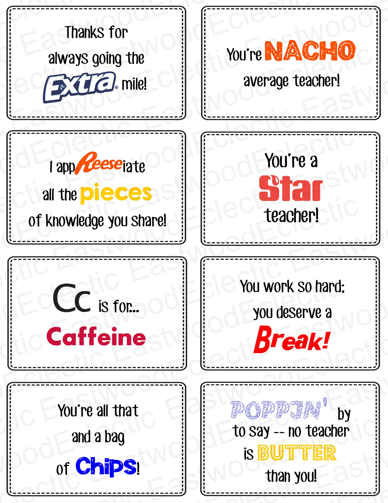 Teacher Appreciation Week DIY Gift Basket Treat Labels - Etsy