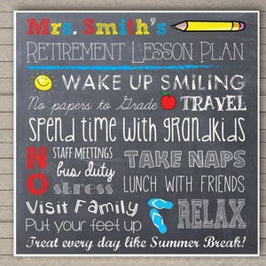 Teacher Retirement Chalkboard Printable (square) -- Retirement Gift ...