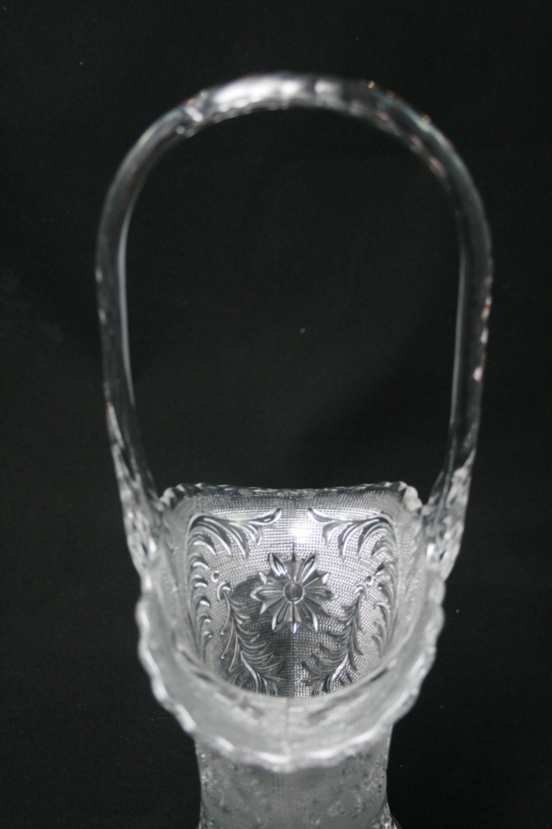 Sandwich Pattern Elegant Glass Basket by Duncan Miller Glass - Etsy
