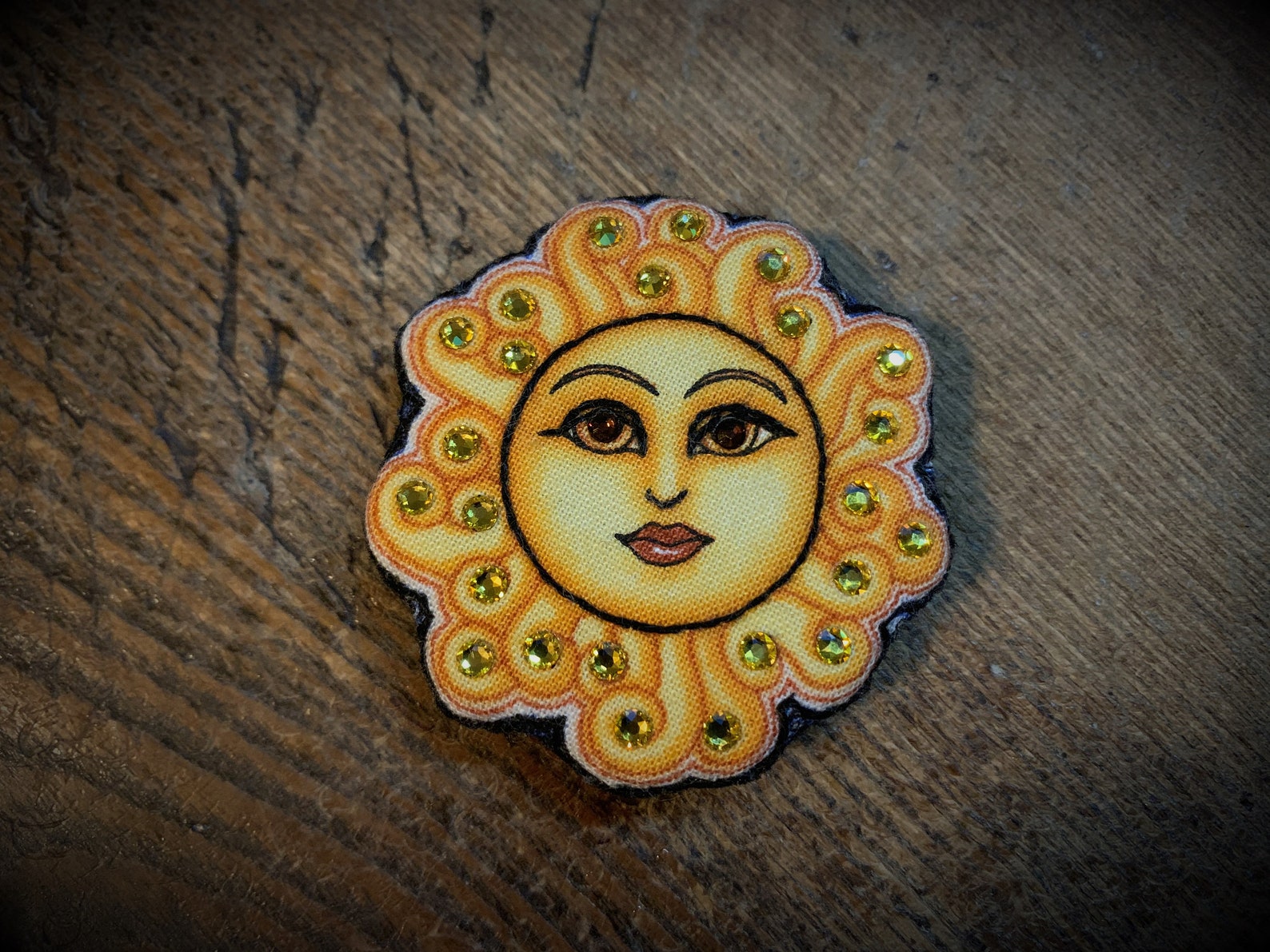 Sun Pin Sun Brooch Magnetic Swarovski Magnetic Sun Pin | Etsy