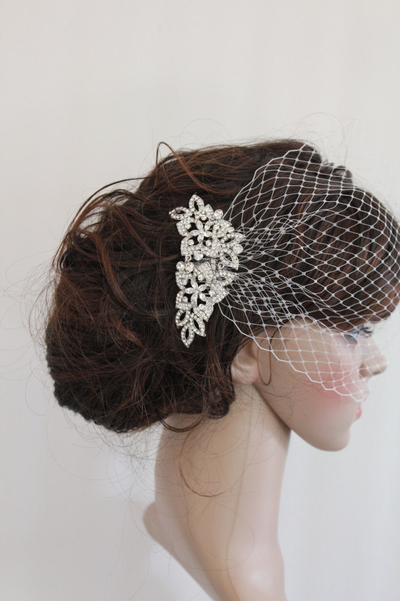 Wedding Fascinator Bridal Birdcage Veil Wedding Hair Comb Bridal ...