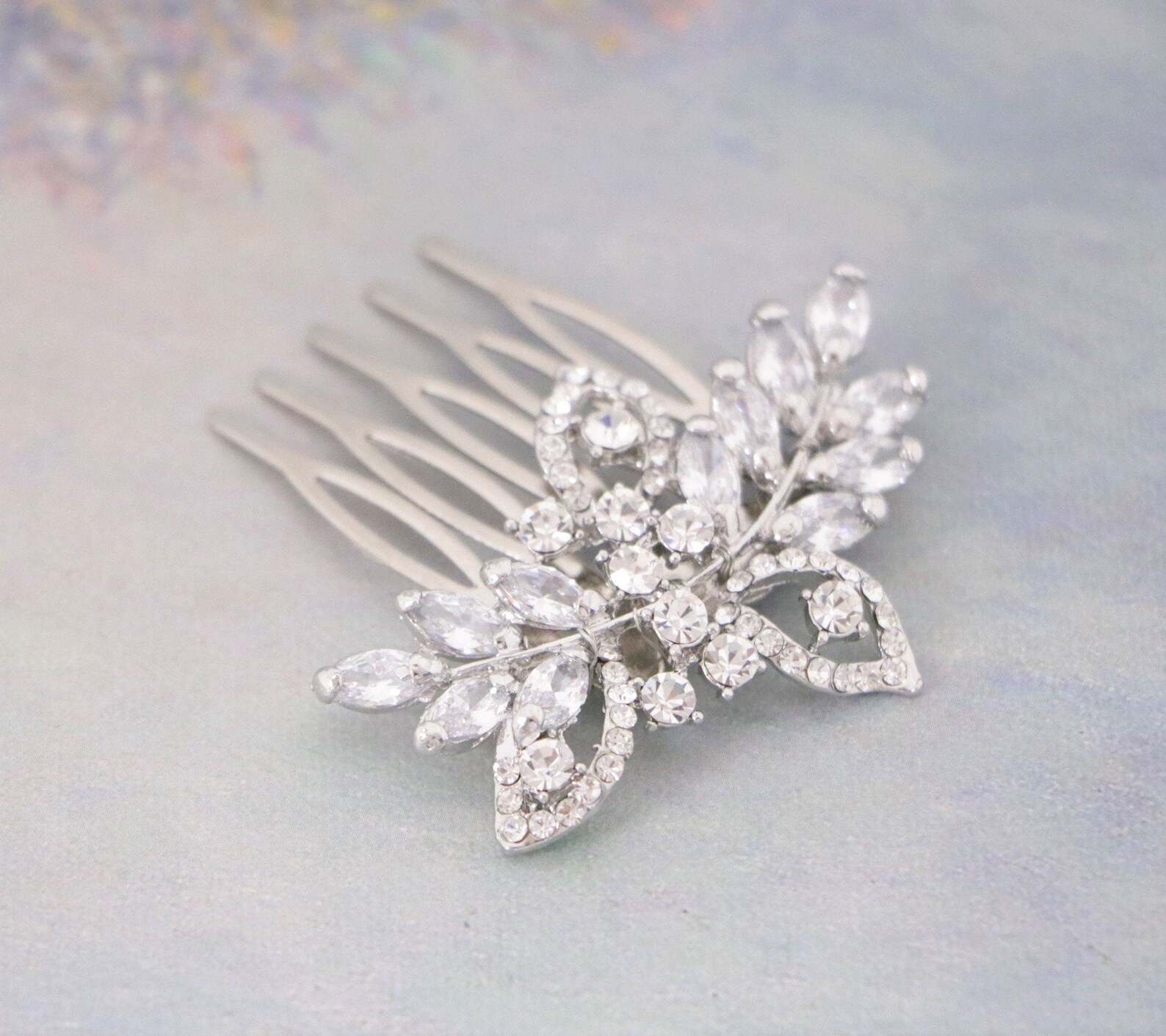 Side Bridal Headpiece Wedding Hair Comb CZ Bridal Comb - Etsy