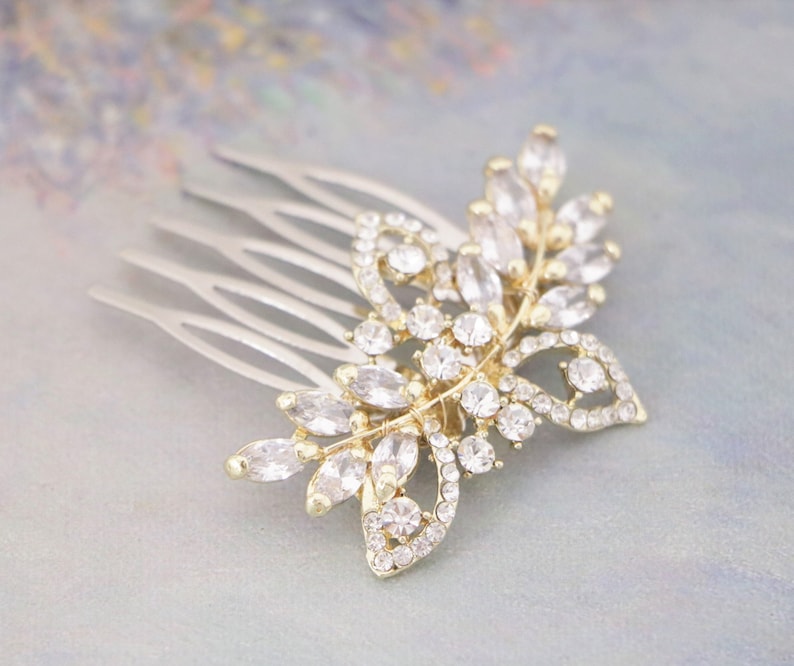 Side Bridal Headpiece Wedding Hair Comb CZ Bridal Comb Rhinestone ...