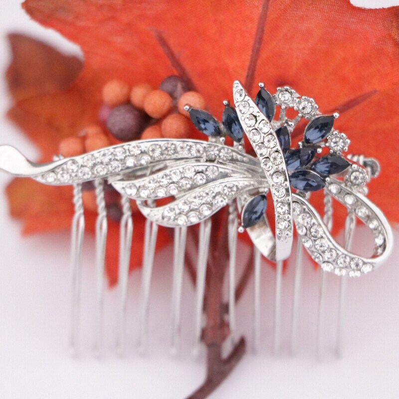 Blue Bridal Comb - Etsy