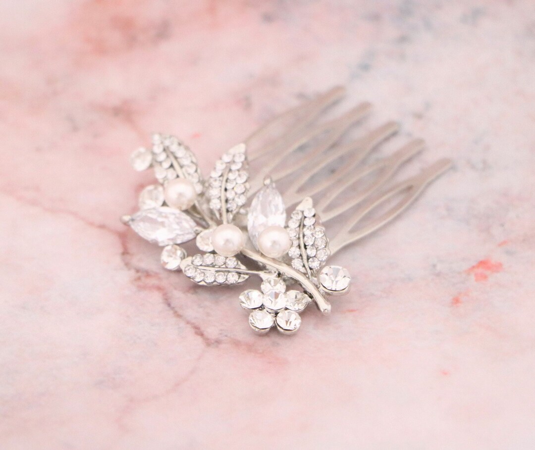 Bridal Veil Comb Small Wedding Hair Comb Side Bridal Hair Piece Wedding ...