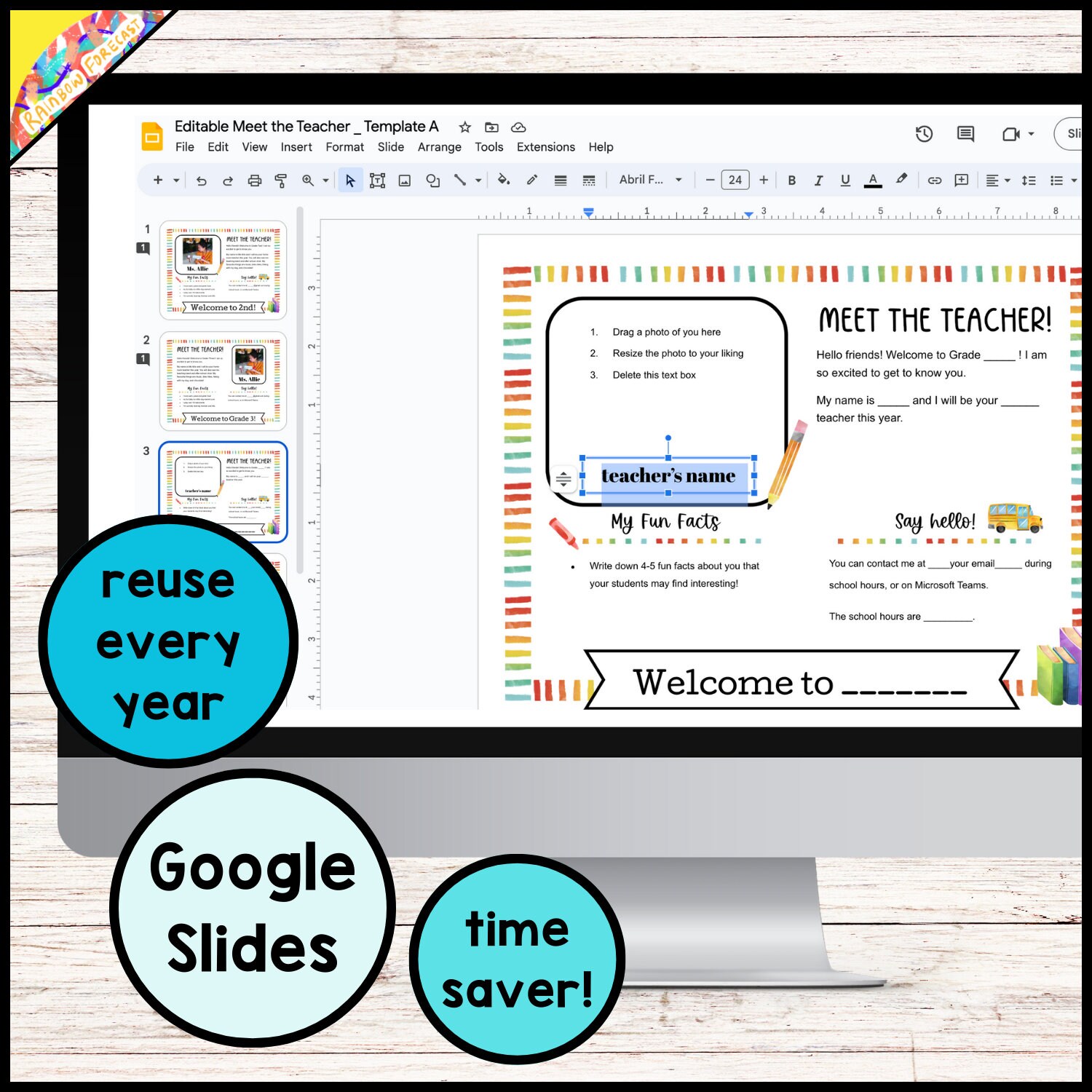 Google Slides EDITABLE Meet the Teacher Template for Back to - Etsy