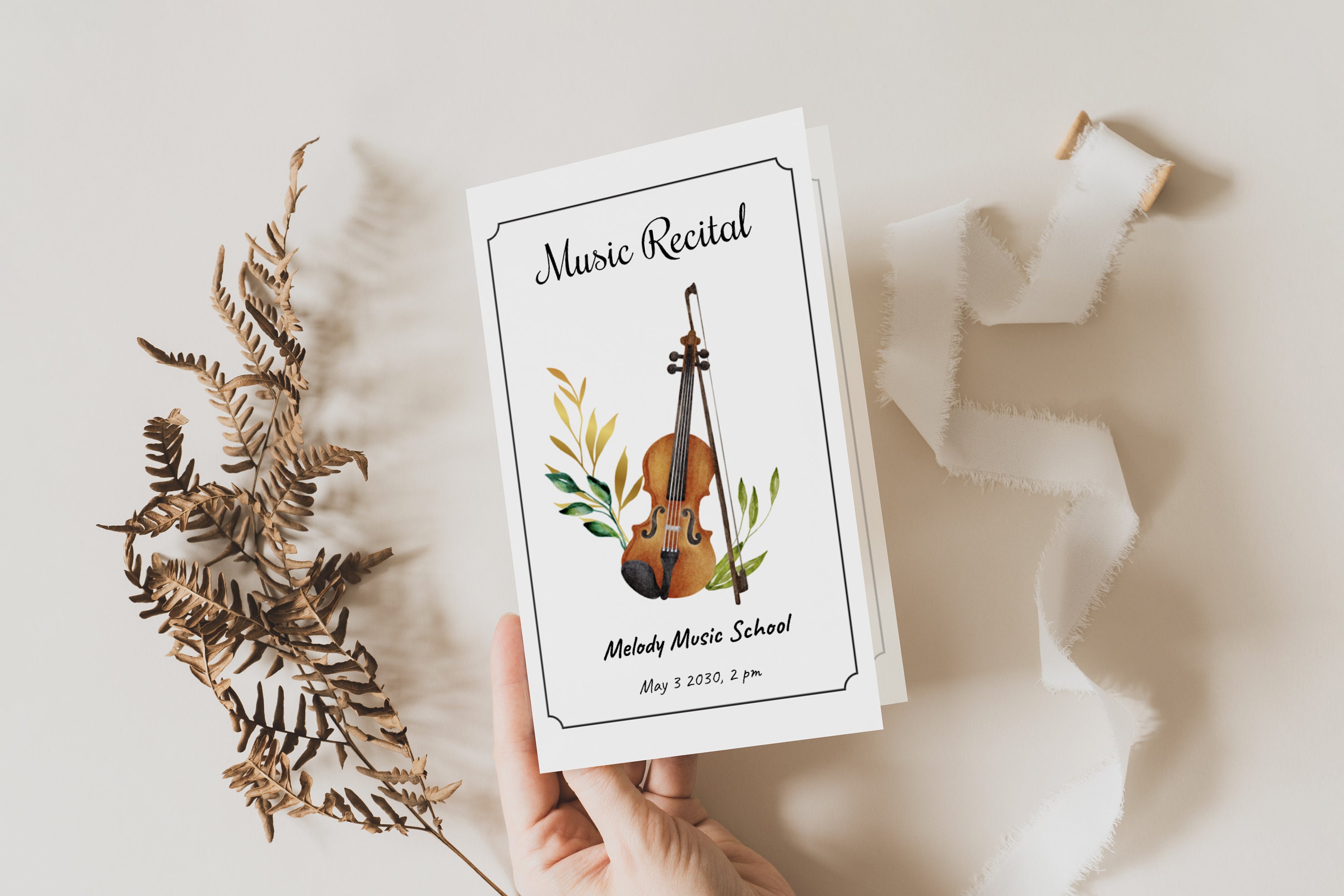 EDITABLE Music Recital Program Brochure Template for Violin Strings ...