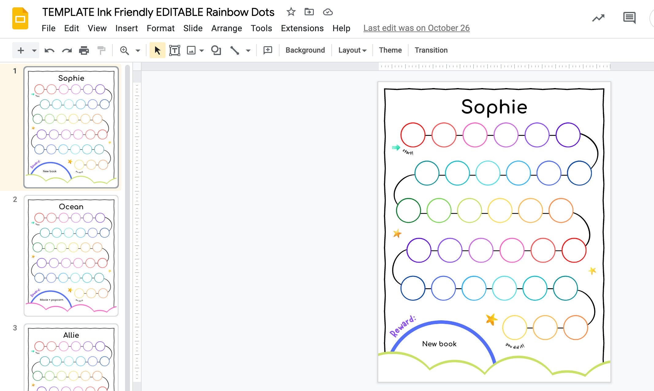 Editable Rainbow Reward Chart, Printable Digital, Rainbow Sticker Chart ...