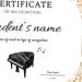 Music Recital Certificate EDITABLE Template for Piano Recital Music ...