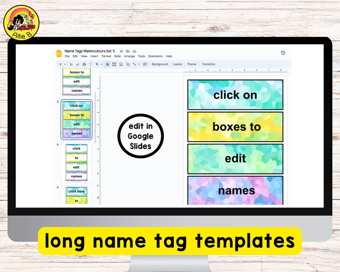 Watercolour Glass Editable Student Desk Name Tags Template Classroom ...