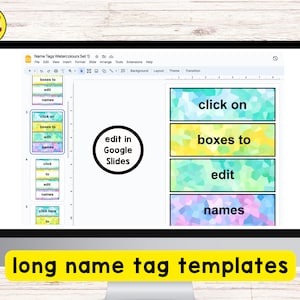 Watercolour Glass Editable Student Desk Name Tags Template Classroom ...