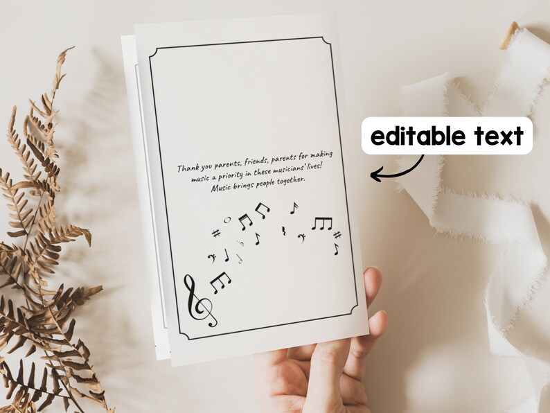 EDITABLE Music Recital Program Brochure Template for Violin Strings ...