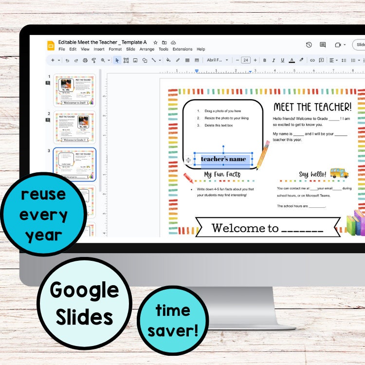 Google Slides EDITABLE Meet the Teacher Template for Back to School - Etsy