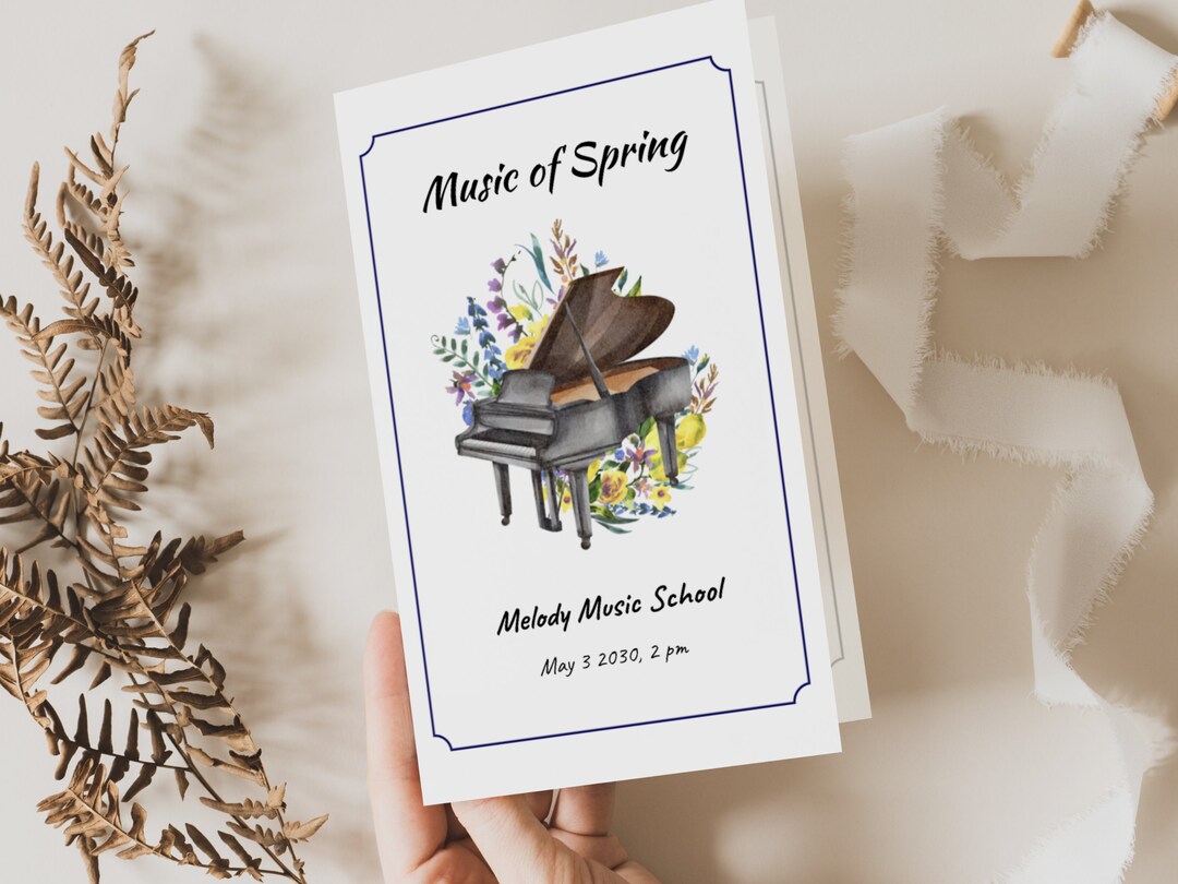 EDITABLE Music Recital Program Brochure Template for Piano - Etsy