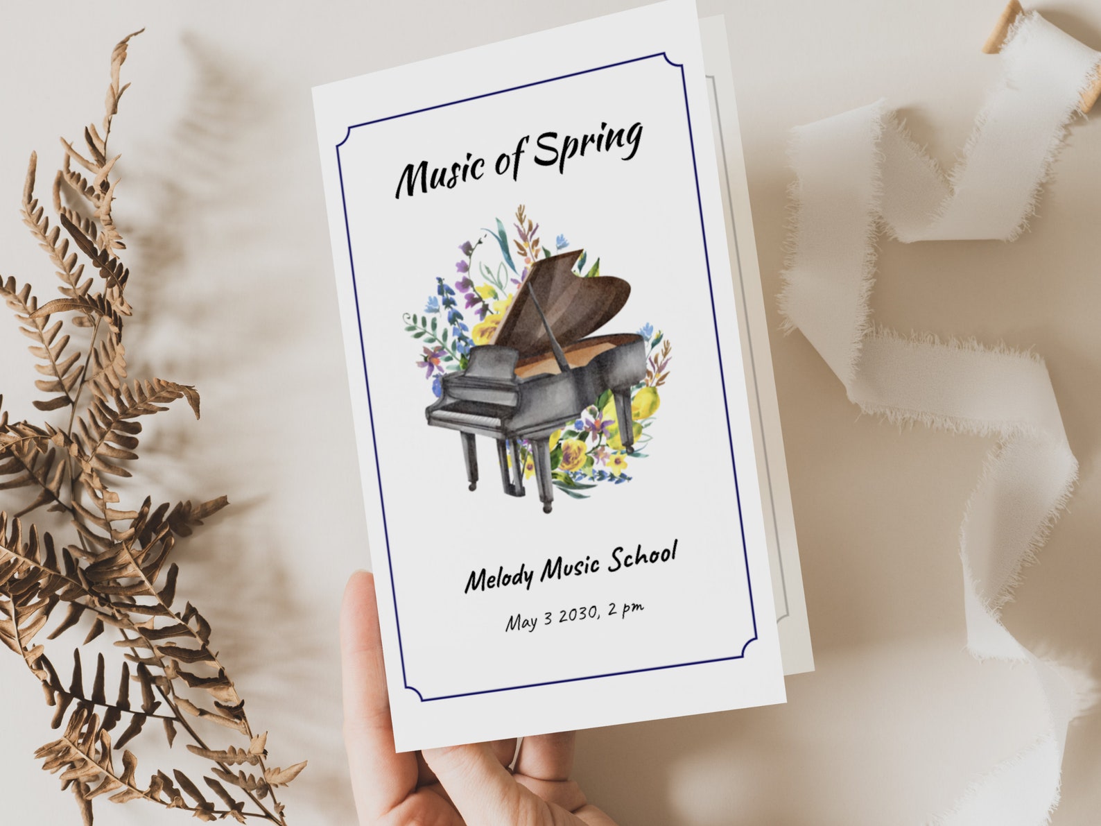 EDITABLE Music Recital Program Brochure Template for Piano Recital ...