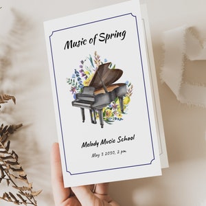 EDITABLE Music Recital Program Brochure Template for Piano Recital ...