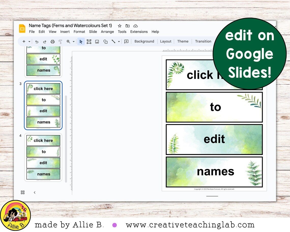 Editable Nature Student Desk Name Tags Name Plate Labels Classroom ...