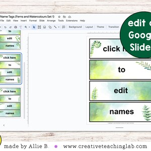 Editable Nature Student Desk Name Tags Name Plate Labels Classroom ...