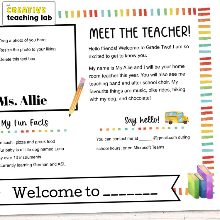 Google Slides EDITABLE Meet the Teacher Template for Back to School - Etsy