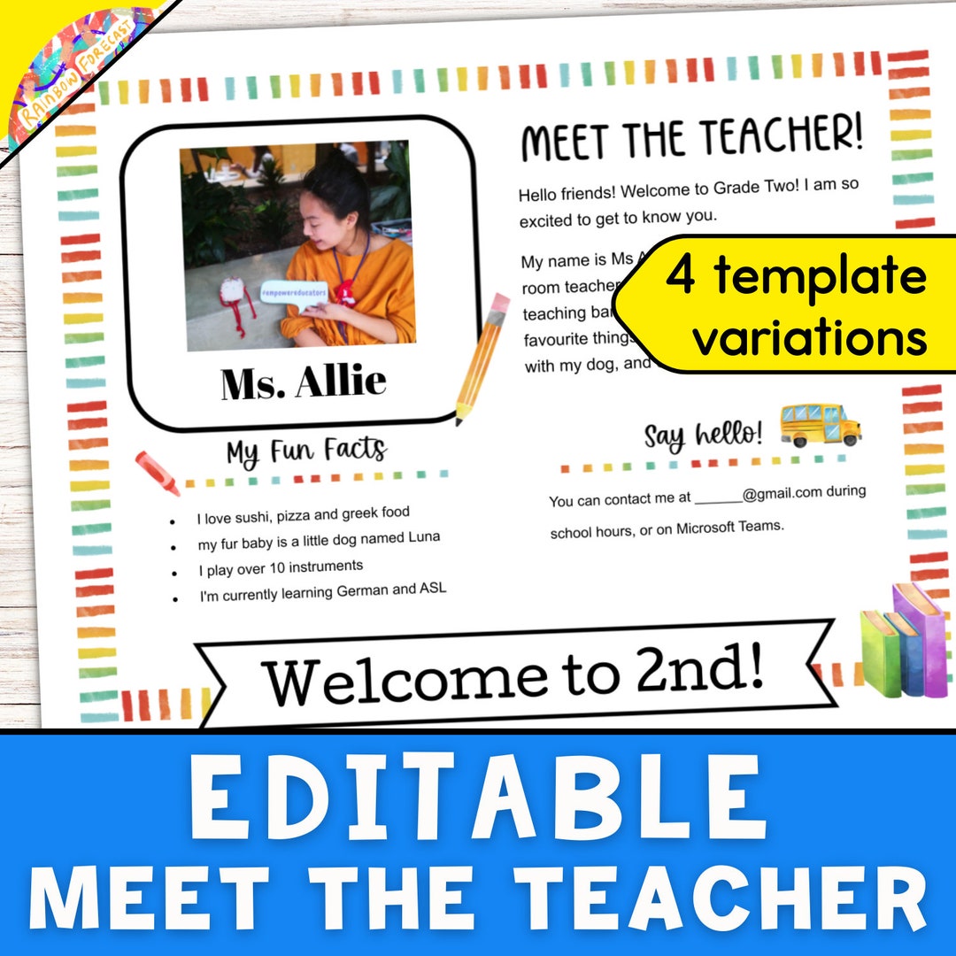 Google Slides EDITABLE Meet the Teacher Template for Back to - Etsy