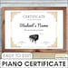 Music Recital Certificate EDITABLE Template for Piano Recital Music ...