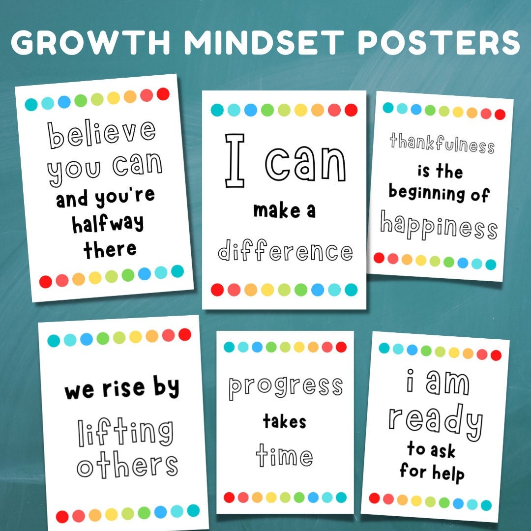 Positive Growth Mindset Posters | Inspirational Quote | Classroom Decor ...
