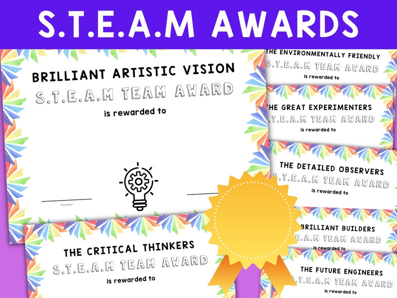EDITABLE S.T.E.A.M Team Award Certificates, Team Building S.T.E.M ...