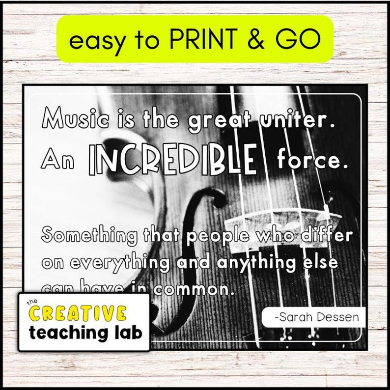 Inspirational Music Quotes Bulletin Board Posters - Etsy Australia