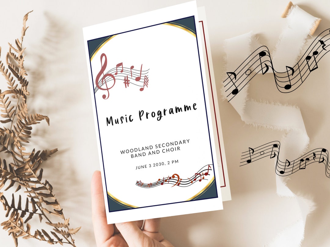 EDITABLE Music Recital Program Brochure Template for Band - Etsy