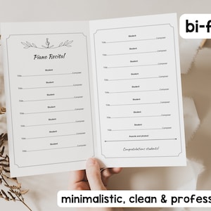 EDITABLE Music Recital Program Brochure Template for Piano Recital ...