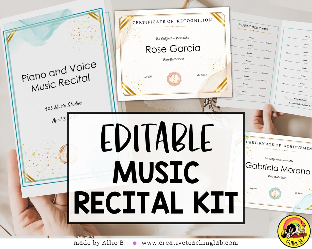 Editable Music Piano Violin Band Concert Recital Templates With Program ...